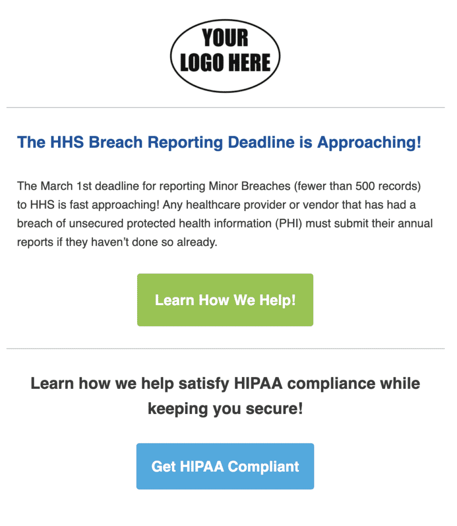 MSP HIPAA Email Template - Compliancy Group