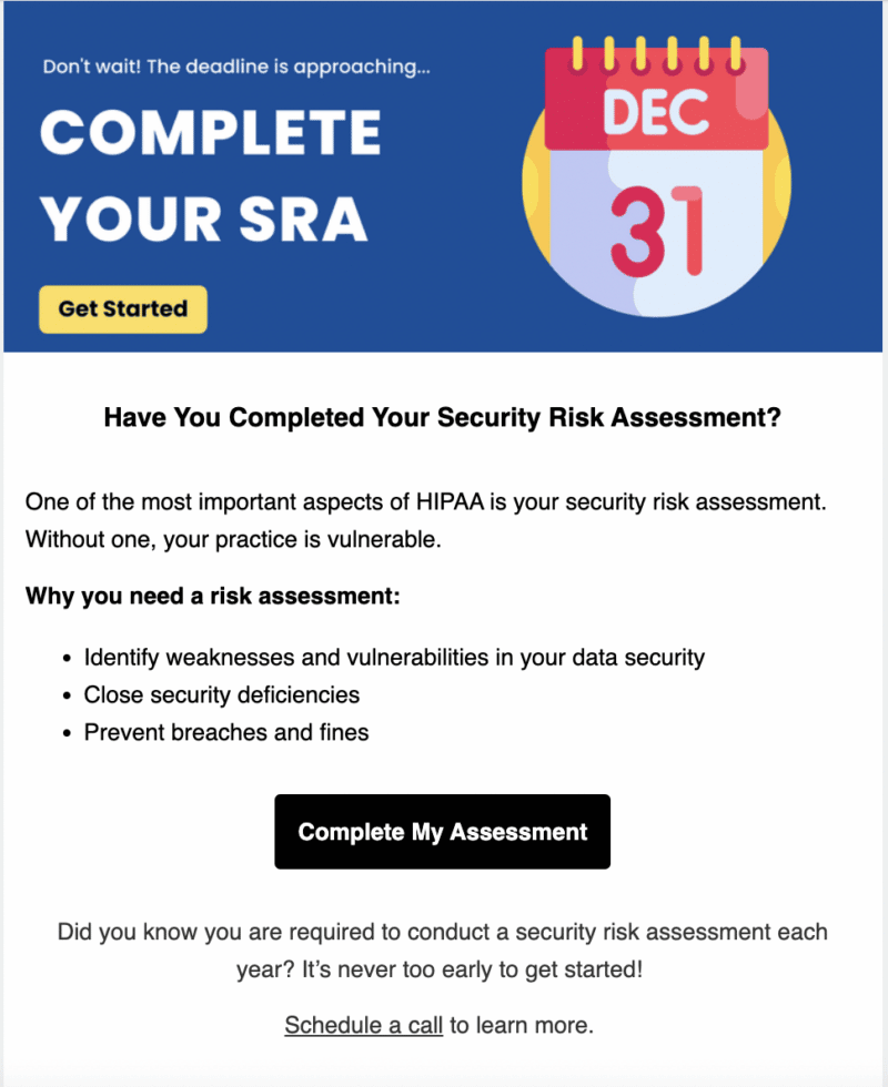 MSP SRA Email Templates - Compliancy Group